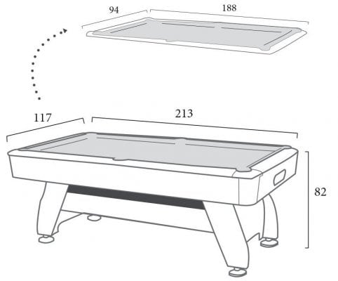 Medidas de una mesa de billar y espacio necesario para poner - Poolmania